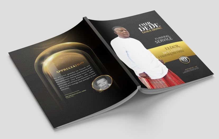 Funeral Program Brochure Pamphlet Design & Printing in Lagos, Nigeria.