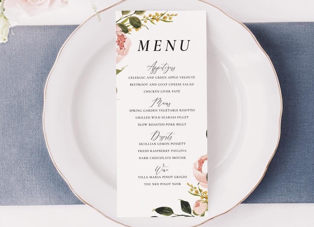 Top Quality Custom Event Party Menu Card Design And Printing In Lagos